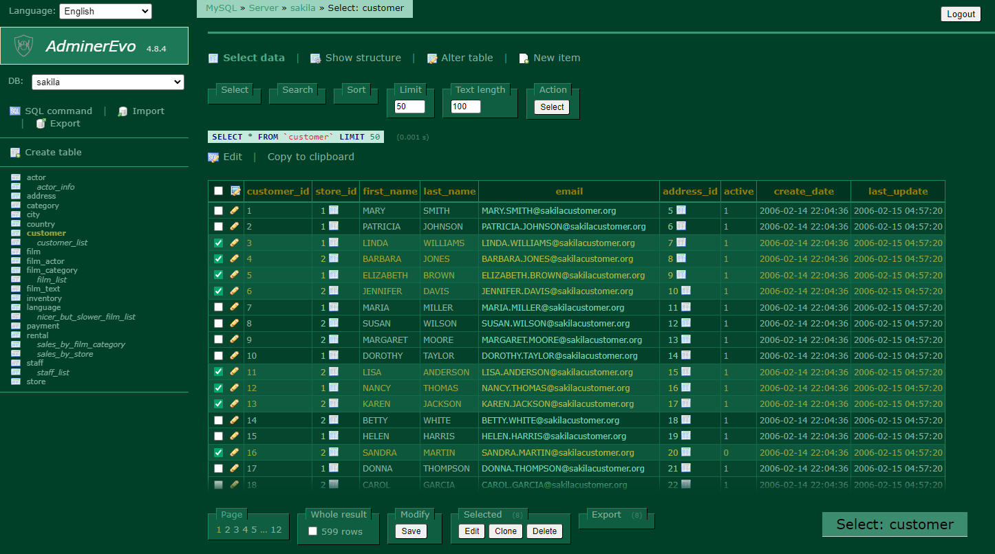 Theme for AdminerEvo | rmSOFT
