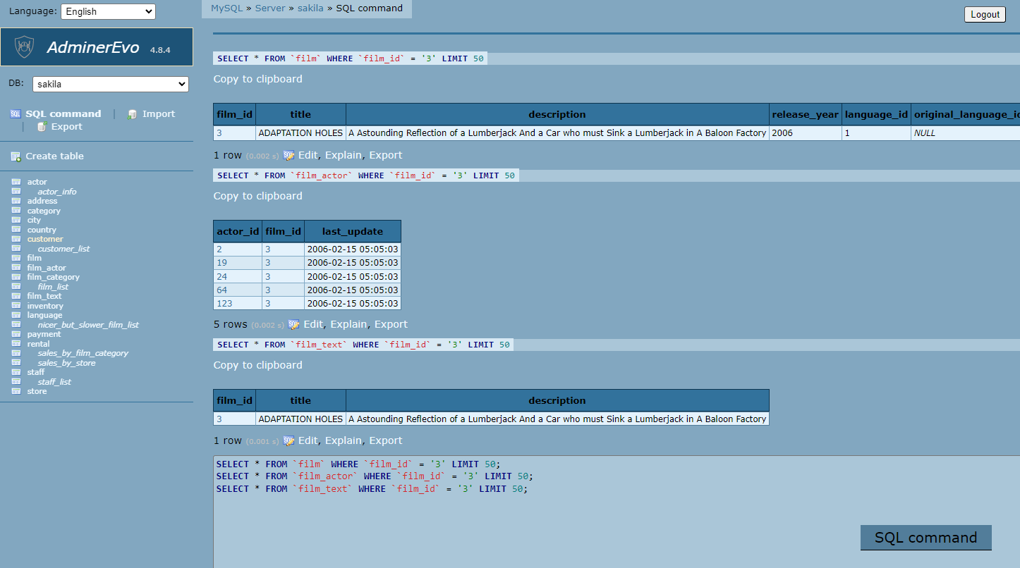 Theme for AdminerEvo | rmSOFT